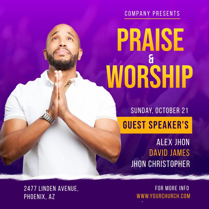 Copy of Praise and Worship Flyer Template | PosterMyWall