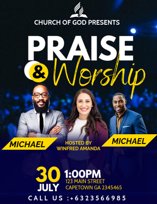 praise and worship flyer template | PosterMyWall