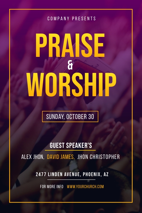 Praise and Worship Flyer Template | PosterMyWall