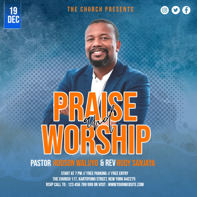 Praise and Worship Instagram Ads Template | PosterMyWall