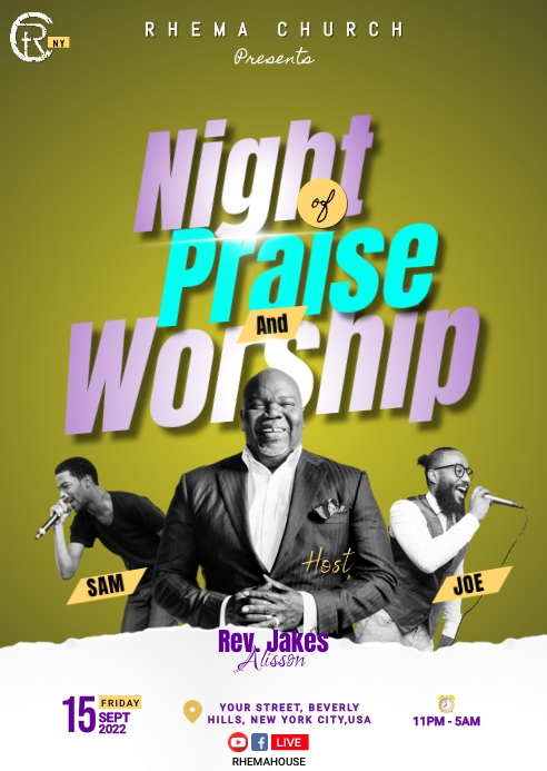 Praise and Worship Night (2) Template | PosterMyWall