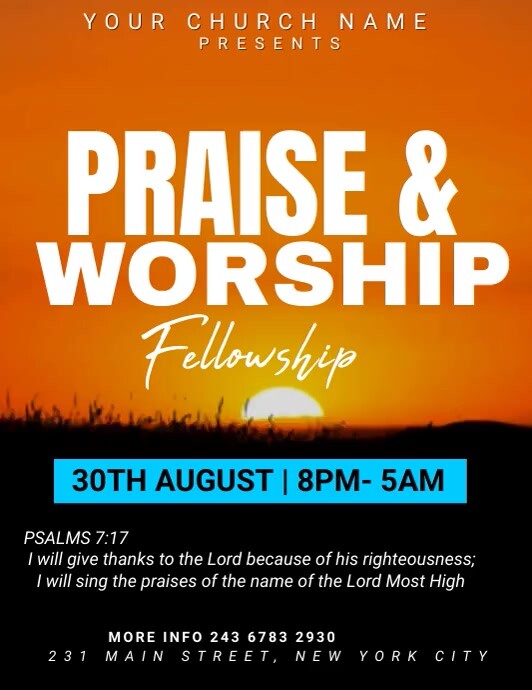 praise and worship night Template | PosterMyWall