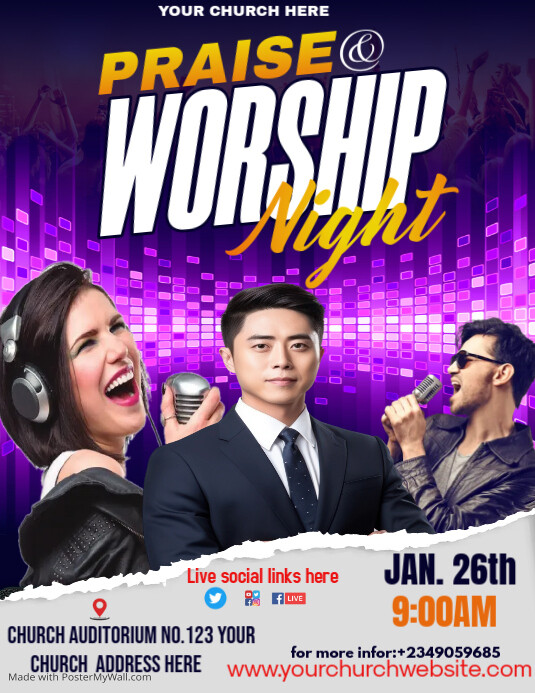 Copy of PRAISE AND WORSHIP NIGHT | PosterMyWall