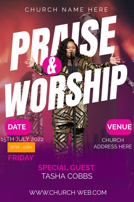 Praise and worship night Template | PosterMyWall