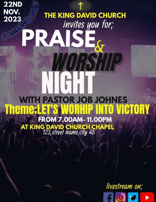 praise and worship night template | PosterMyWall