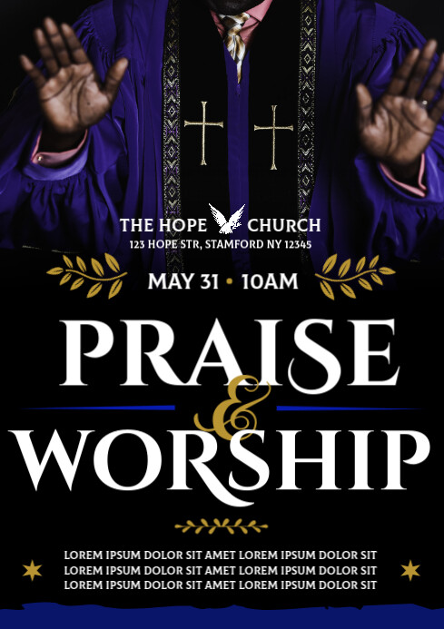 PRAISE AND WORSHIP POSTER Template | PosterMyWall