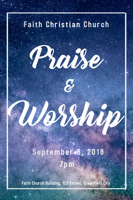 Praise and Worship Poster Template | PosterMyWall