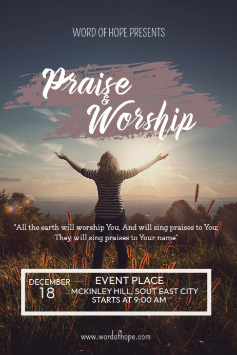 Copy of Praise and Worship Poster Template | PosterMyWall