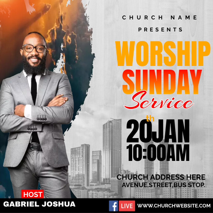 Praise and worship service (1) Template | PosterMyWall