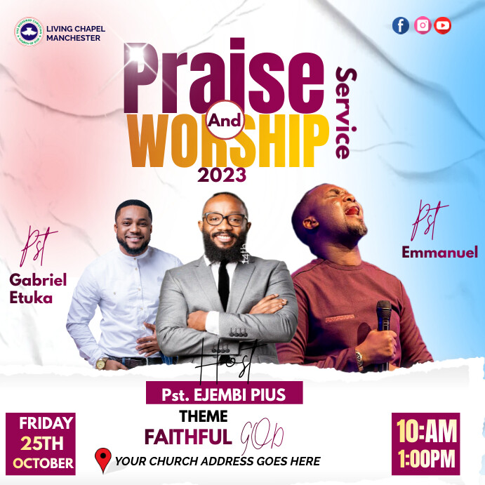 Praise and worship service | PosterMyWall