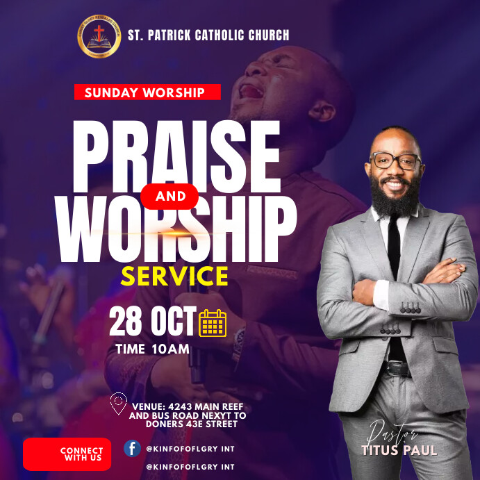 Copy of Praise and worship service | PosterMyWall