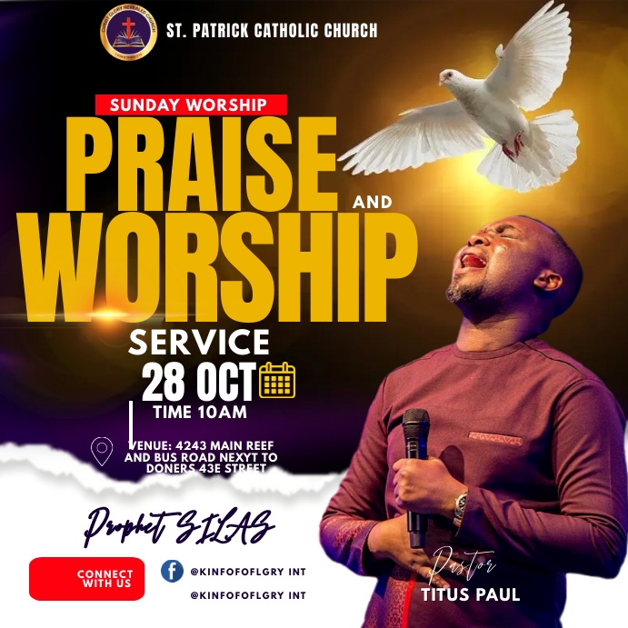 Copy of PRAISE AND WORSHIP service | PosterMyWall