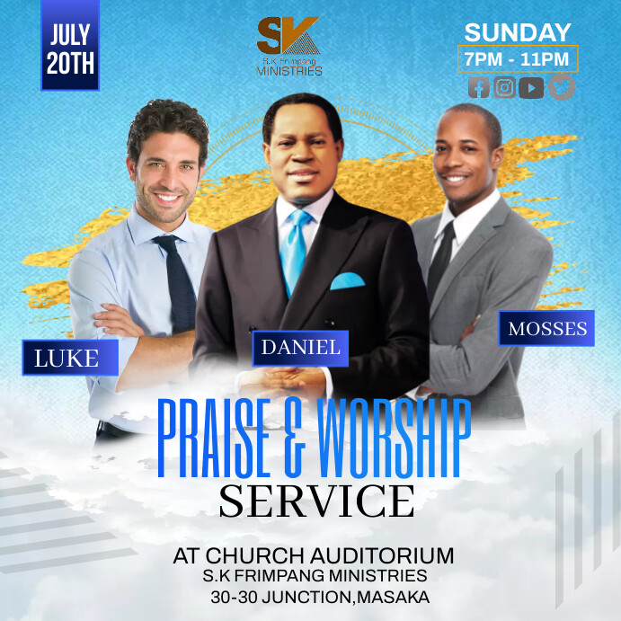 Copy of Praise and worship service | PosterMyWall