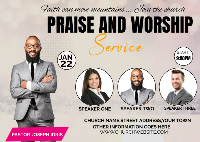 Plantilla de Praise and worship service | PosterMyWall
