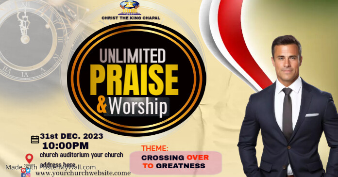 PRAISE AND WORSHIP SERVICE Template | PosterMyWall