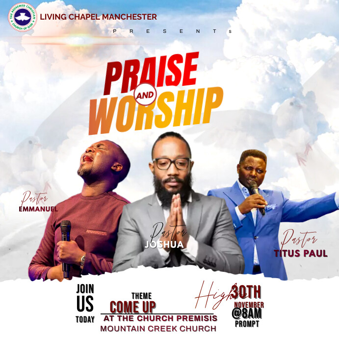 Praise and worship service Template | PosterMyWall