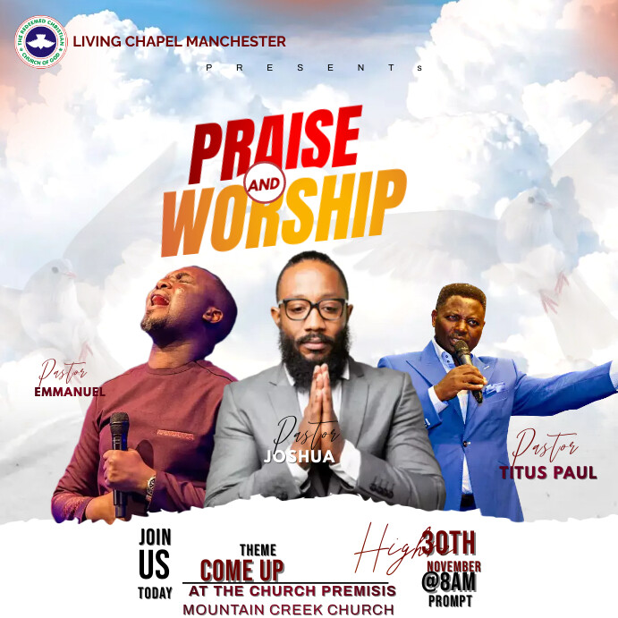 Copy of Praise and worship service | PosterMyWall