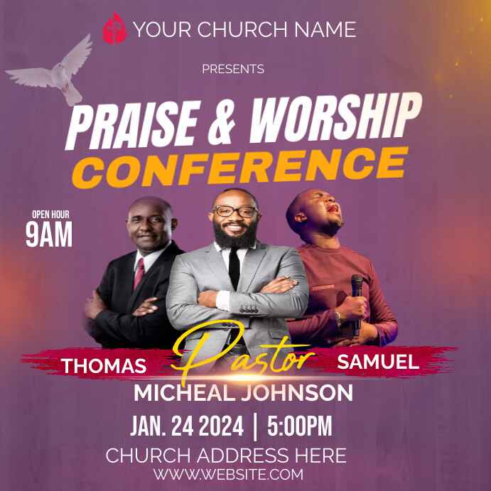 Copy of praise and worship service | PosterMyWall