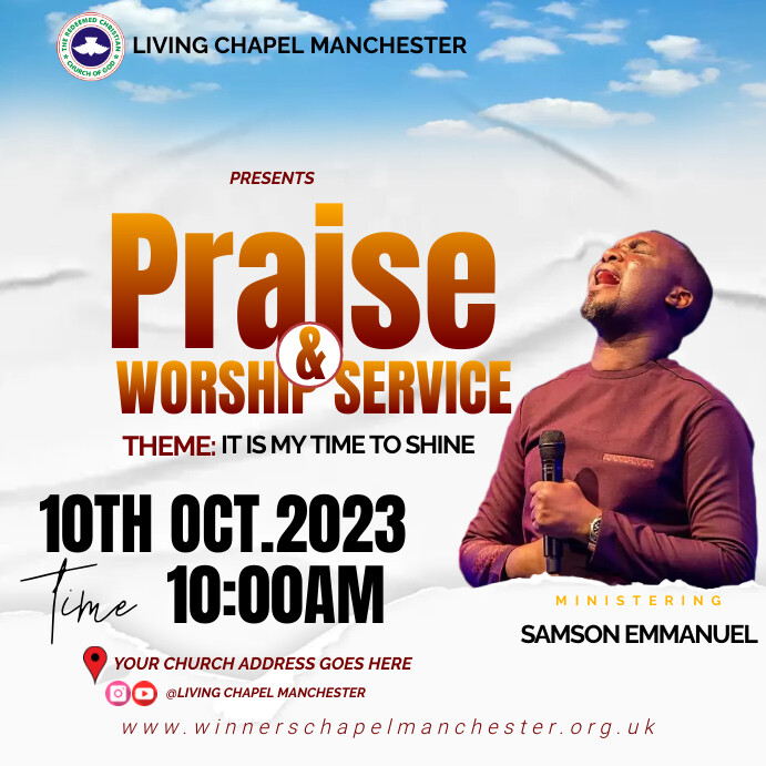 Praise and worship service Template | PosterMyWall