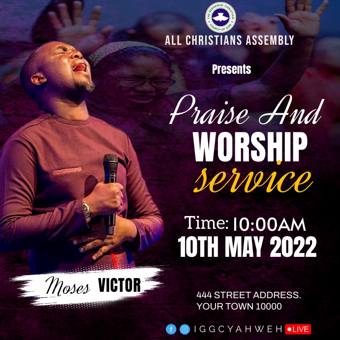 PRAISE AND WORSHIP service Template | PosterMyWall