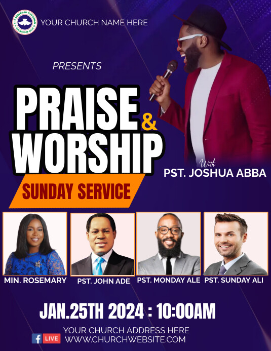 Praise and worship service Template | PosterMyWall