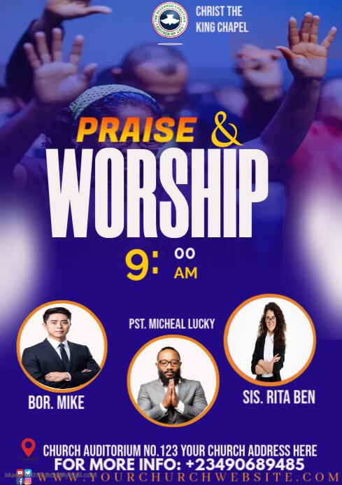 PRAISE AND WORSHIP SERVICE Template | PosterMyWall