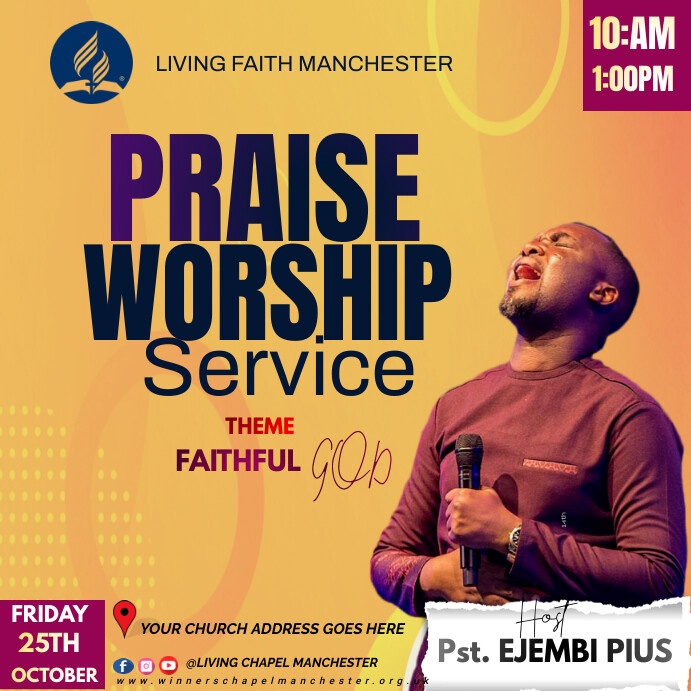 Praise and worship service | PosterMyWall