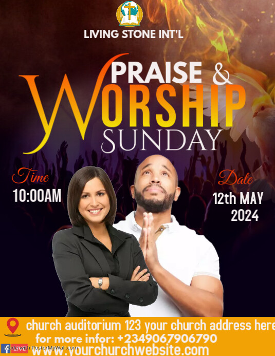 PRAISE AND WORSHIP SERVICE Templat | PosterMyWall