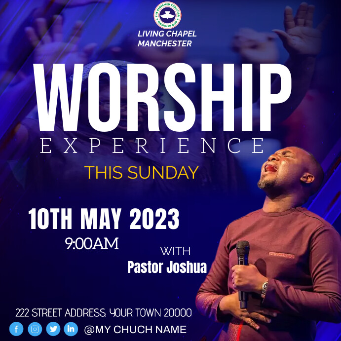 Praise and worship service | PosterMyWall