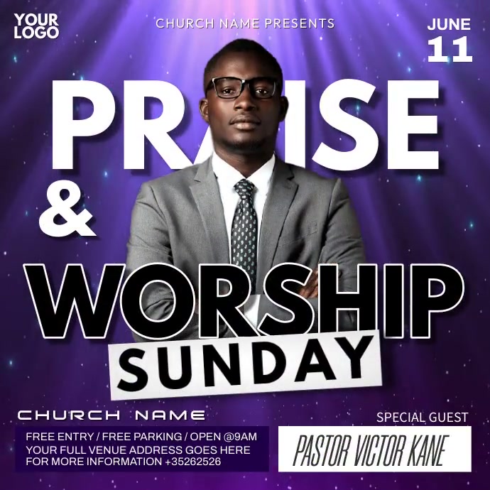 PRAISE AND WORSHIP SUNDAY Template | PosterMyWall