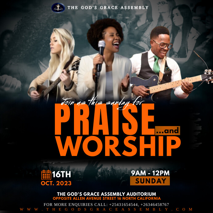 Praise and worship Sunday Template | PosterMyWall