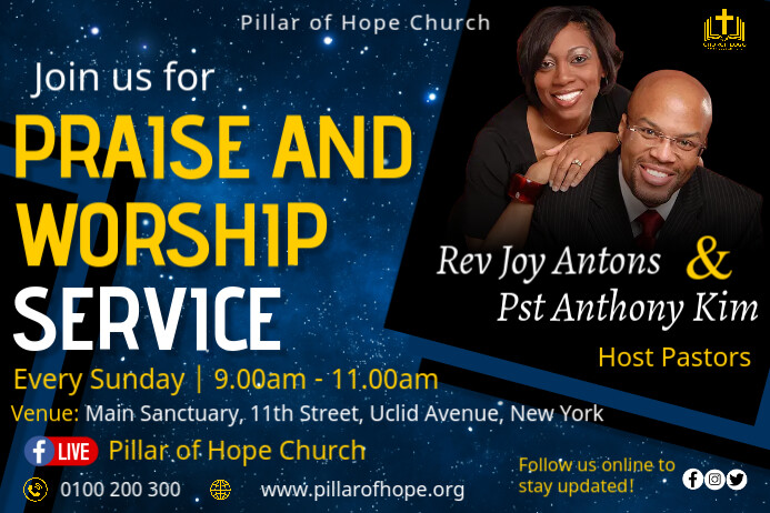 Praise and worship sunday Template | PosterMyWall