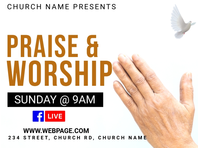 praise and worship sunday service Template | PosterMyWall