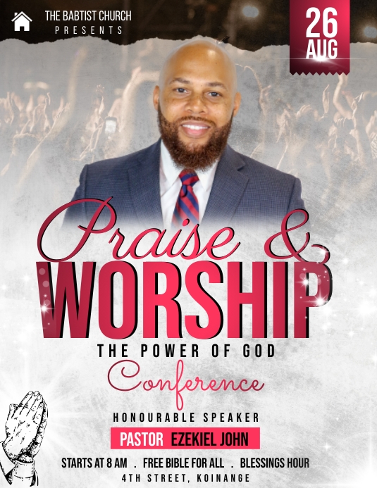 Praise and worship Sunday service poster Template | PosterMyWall