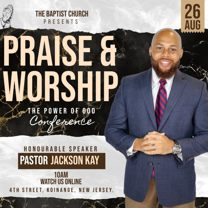 Praise and worship Sunday service poster Template | PosterMyWall