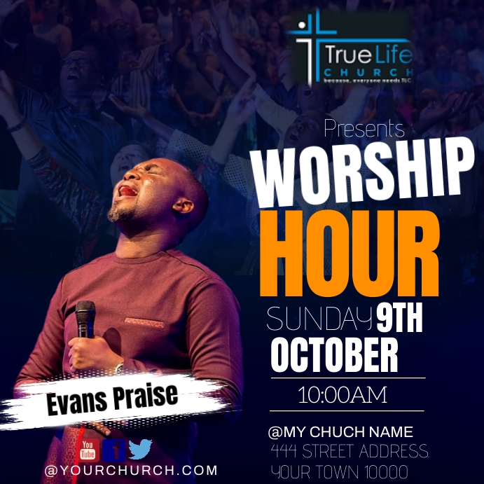 PRAISE AND WORSHIP TEMPLATE | PosterMyWall