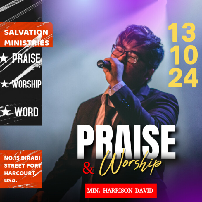 Plantilla de Praise and worship template | PosterMyWall