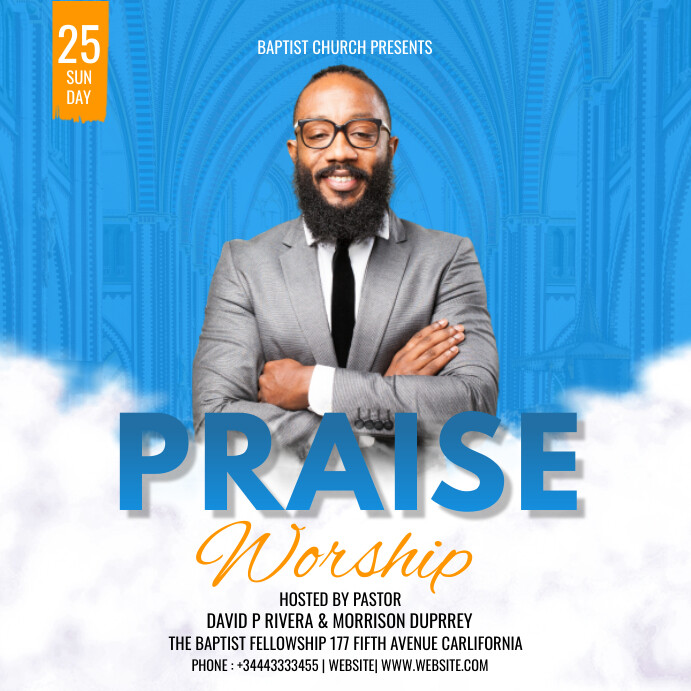 PRAISE AND WORSHIPM CHURCH FLYERS Template | PosterMyWall