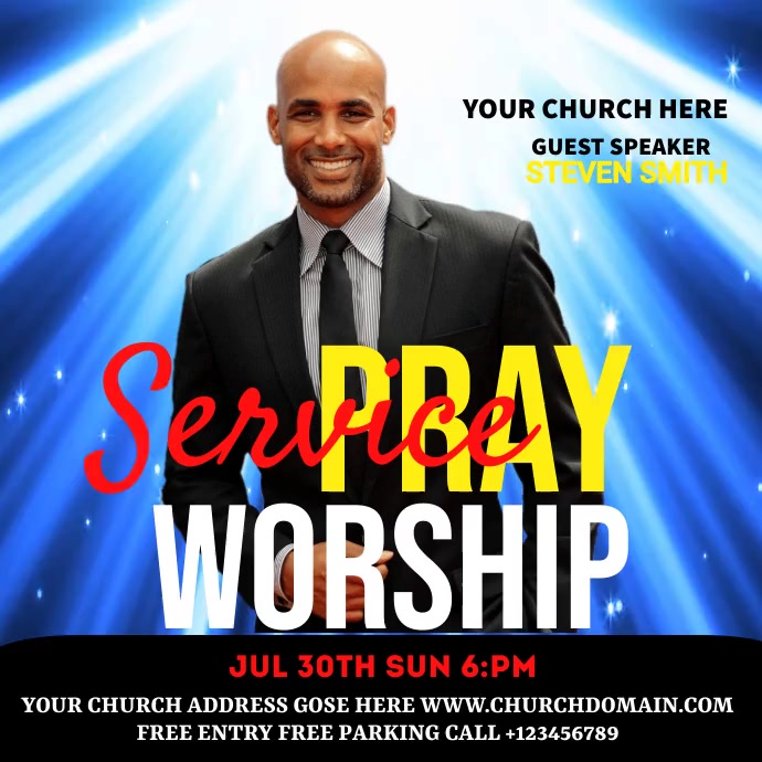 Praise church service Template | PosterMyWall
