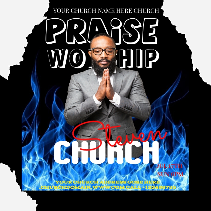 Praise church service Template | PosterMyWall