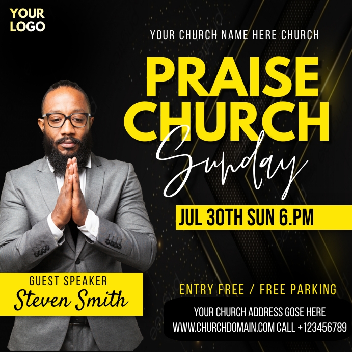 Copy of Praise church service | PosterMyWall