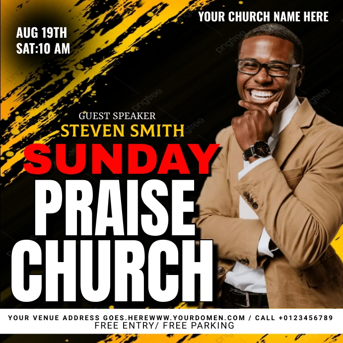 Plantilla de PRAISE CHURCH SUNDAY | PosterMyWall