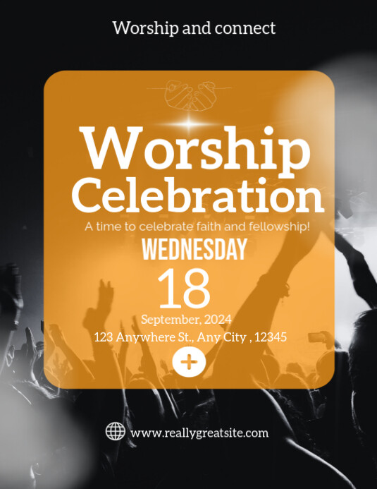 Praise Night Church Service Flyer Christian Worship Template | PosterMyWall