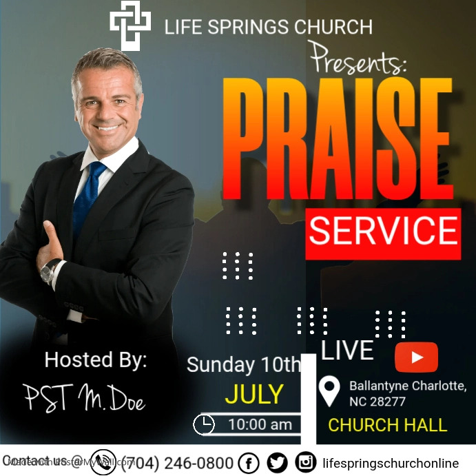 PRAISE SERVICE (8) Template | PosterMyWall