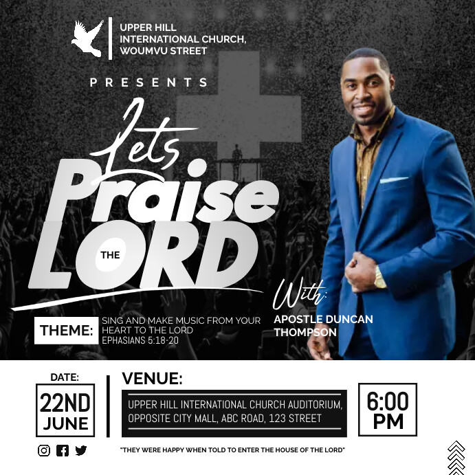 PRAISE SERVICE Template | PosterMyWall