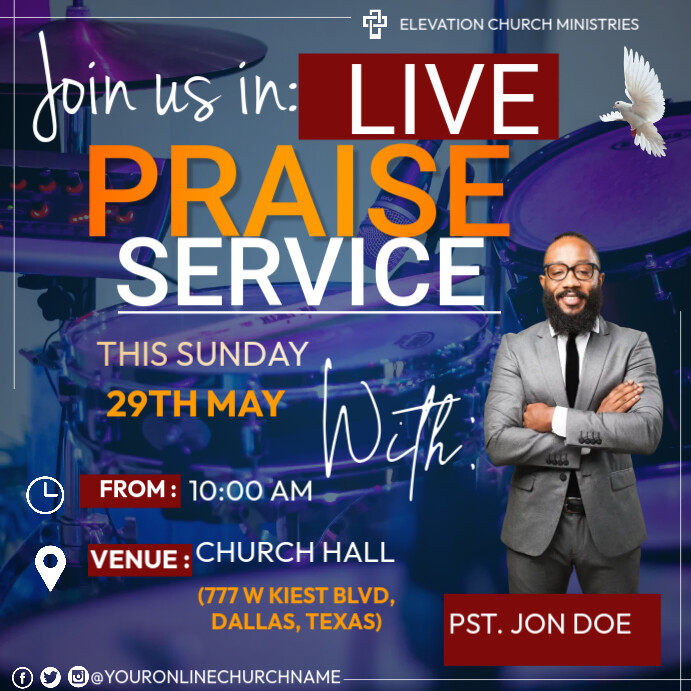 PRAISE SERVICE Template | PosterMyWall