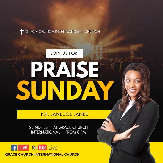 Copy of PRAISE SUNDAY FLYER | PosterMyWall
