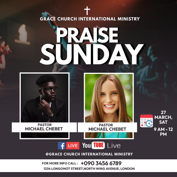 PRAISE SUNDAY FLYER Template | PosterMyWall