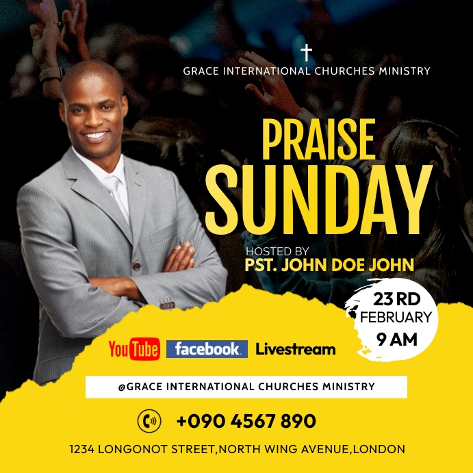 PRAISE SUNDAY FLYER Template | PosterMyWall