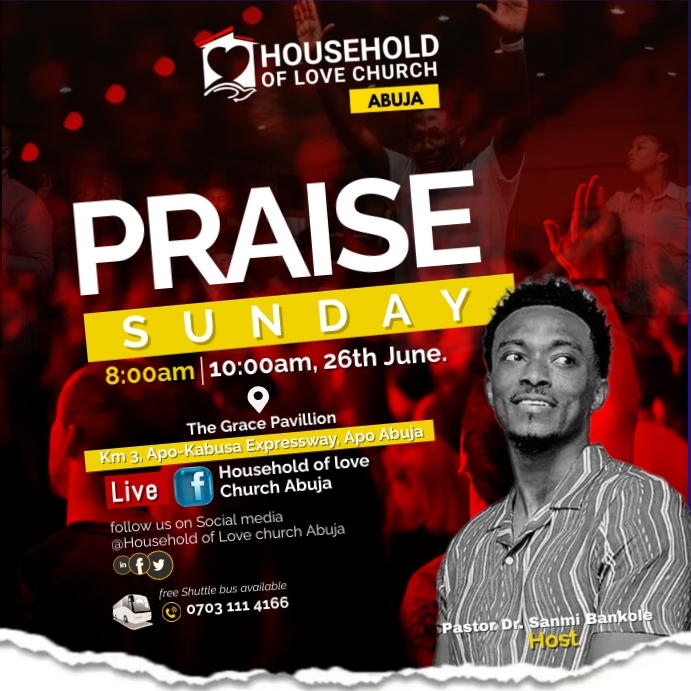 Praise Sunday Service flyer template 2022 (10 | PosterMyWall